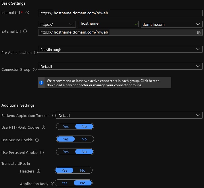 Set Up Azure Ad Application Proxy For Iaas Rdweb Server In Azure
