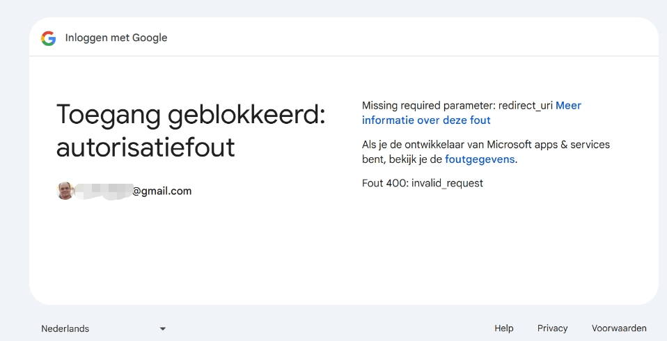 Error 400: invalid_request - Microsoft Q&A
