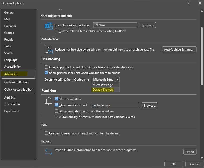 How do I set Outlook to open links in correct browser? - Microsoft Q&A