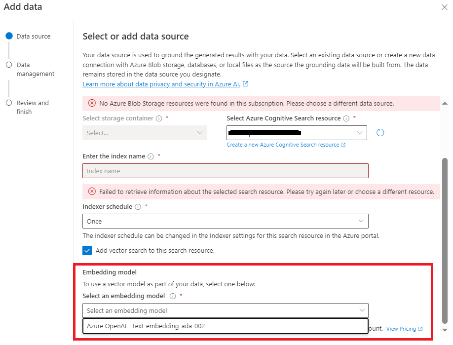 How can I enable vector search within Azure OpenAI Chat playground for Cognitive search ...