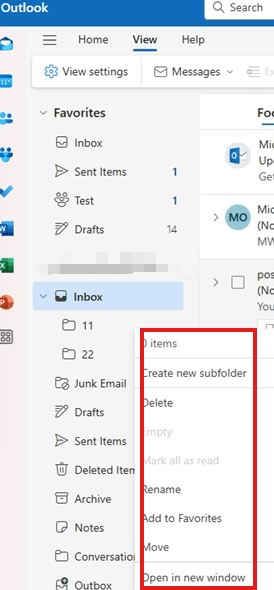 In New Outlook, "Folder Pane" in the "View" ribbon does not have a ...
