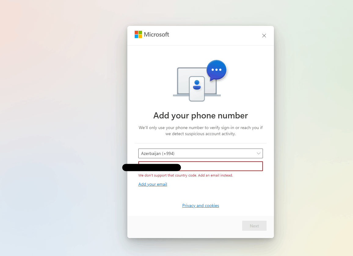 Can't add a recovery phone number - Microsoft Q&A