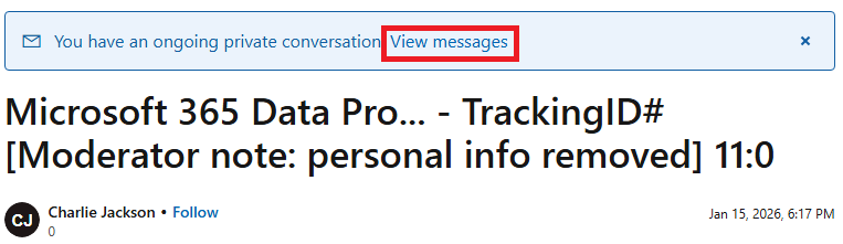 Microsoft 365 Data Pro... - TrackingID#[Moderator note: personal info ...