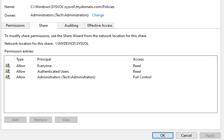 How to stop Authenticated users from deleting "gpt.ini' file from the polices? - Microsoft Q&A