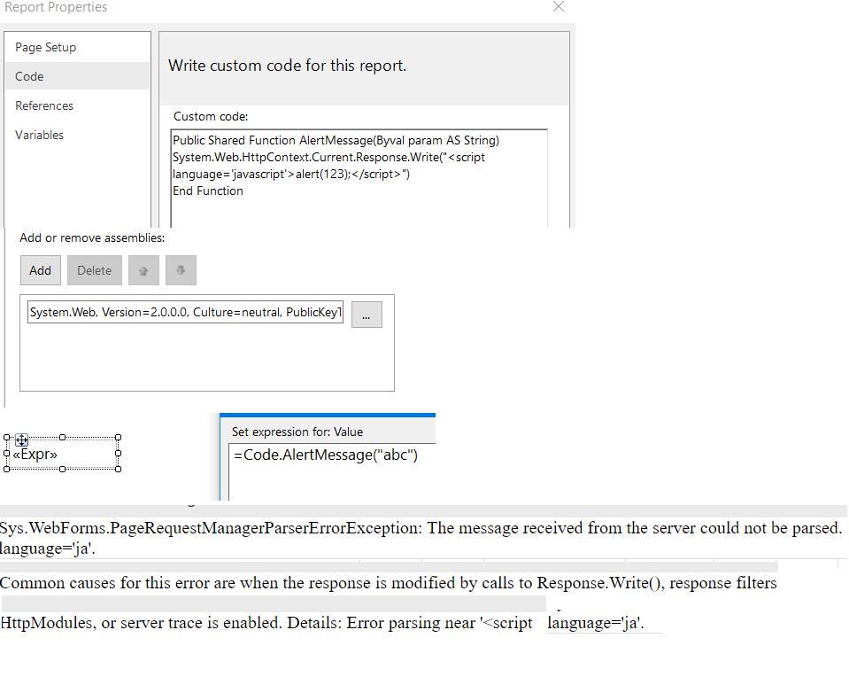 Ssrs Report Code Error Microsoft Qanda