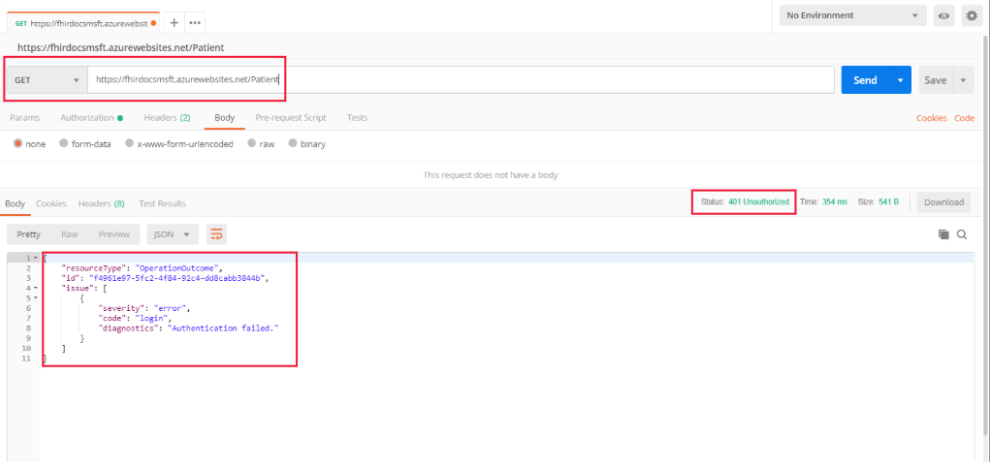 Problems In Accessing Azure Api For Fhir With Postman Microsoft Qanda