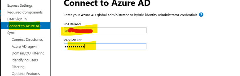Getting error"User is not a member of the domain Admins group" While configuring Azure AD ...