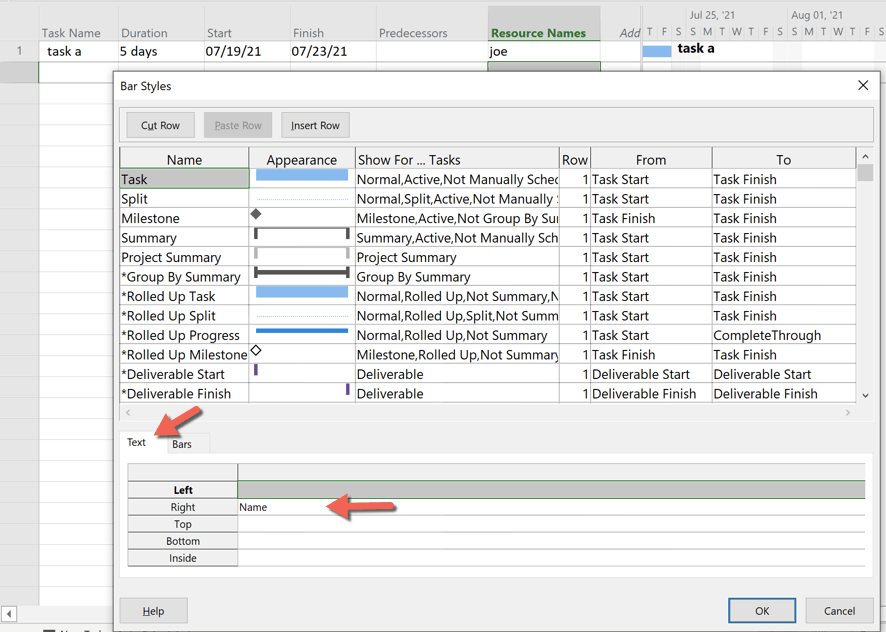 MS Project - Task Labels not showing up - Microsoft Q&A