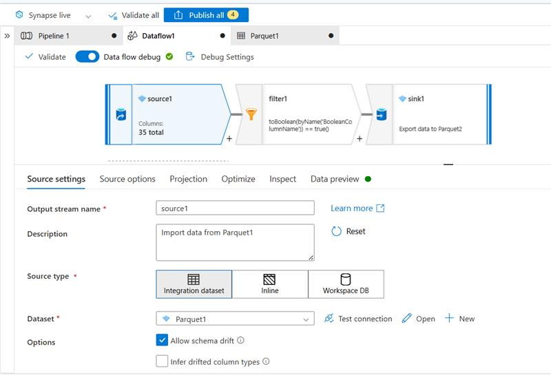 How to process multiple delta files using dataflow and we have apply filter for boolean column ...