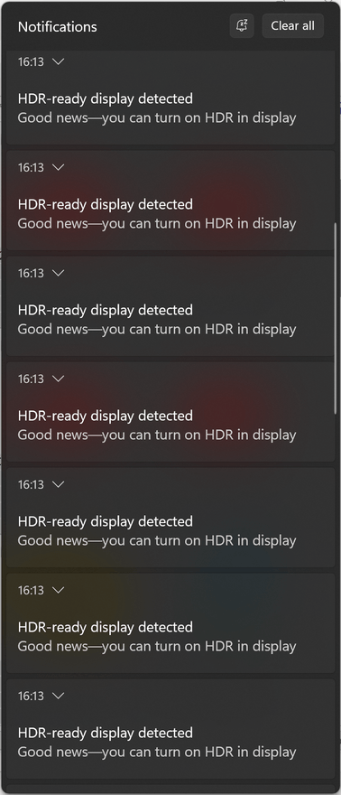 Haunted by "HDR-ready display detected" Notifications (Win11 ...