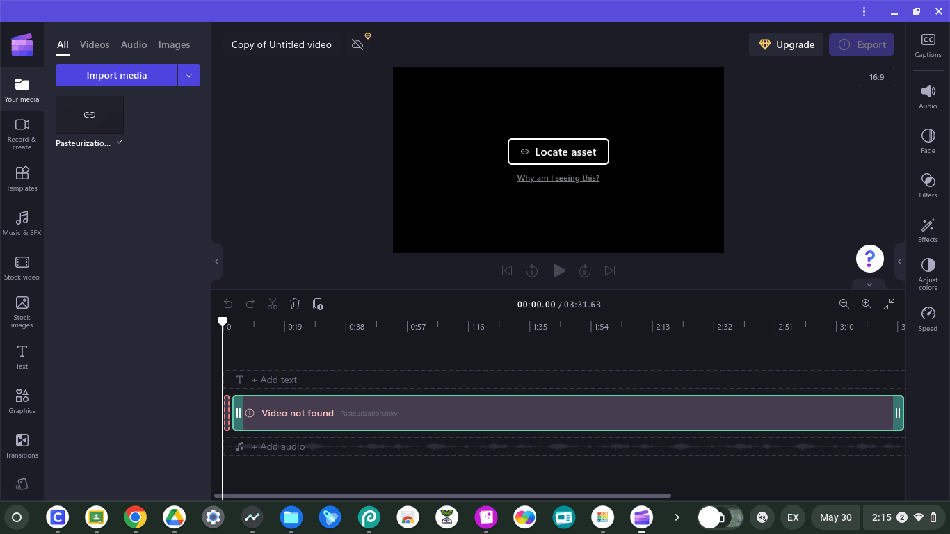 Clipchamp locate asset. - Microsoft Q&A