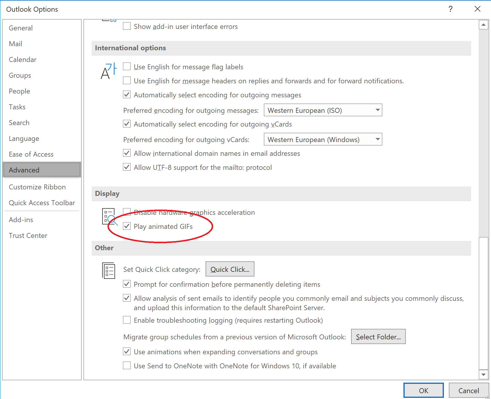 Outlook 2019 Play Animated GIF option gone - Microsoft Q&A