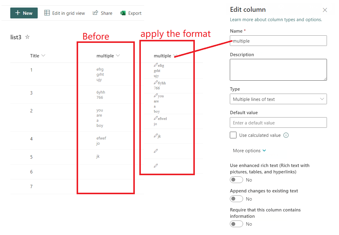 SharePoint list formatting issue - multiline text column doesn't show ... SharePoint list formatting issue - multiline text column doesn't show ...
