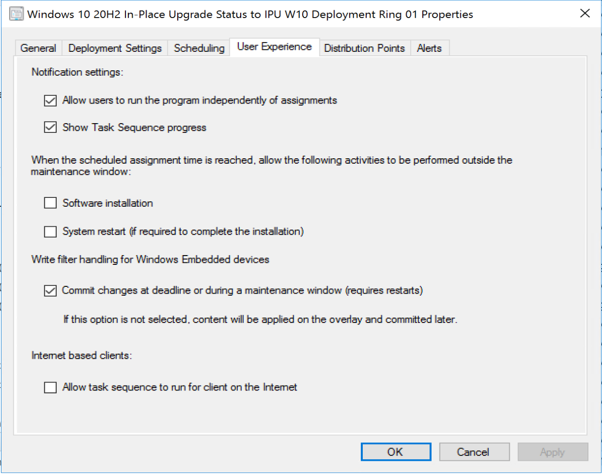 SCCM: Notify users before windows 10 in-place upgrade task sequence - Microsoft Q&A