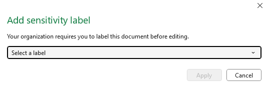 How to bring sensitivity label popup to the foreground of windows application after Workbook ...