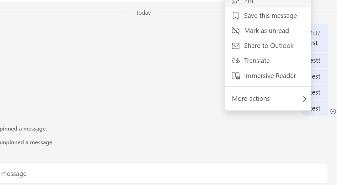 Pin message in teams channel - Microsoft Q&A