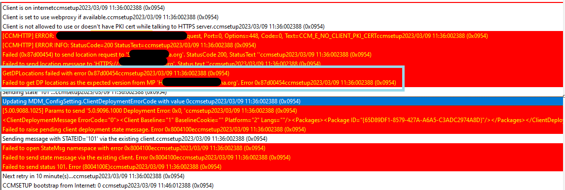 sccm client install faild (cert error) - Microsoft Q&A