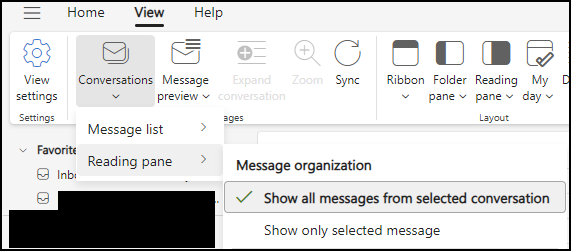 show message history on outlook - Microsoft Q&A
