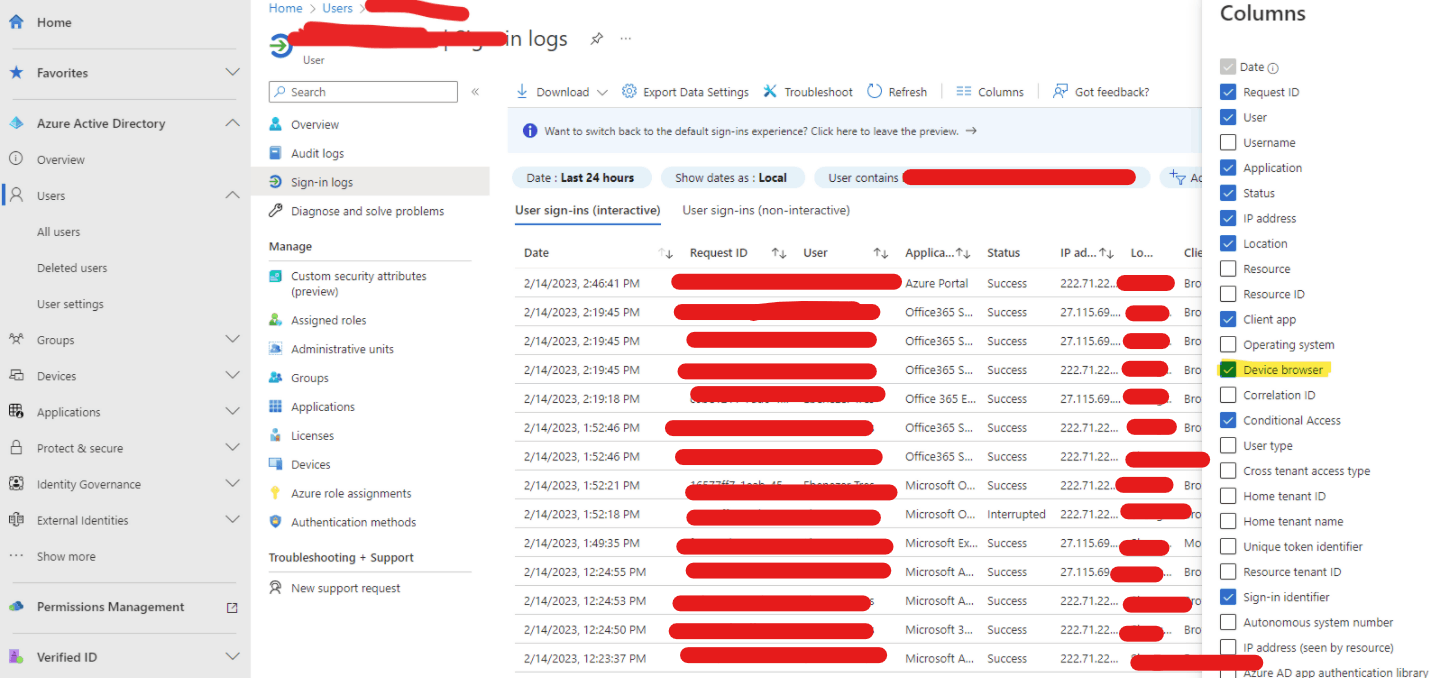 Where can I find the list of sites used for "Sign in with Microsoft ...