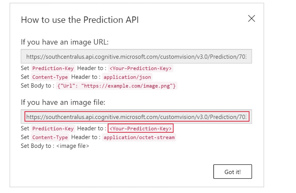 Not able to use azure custom vision api for url inferencing - Microsoft Q&A