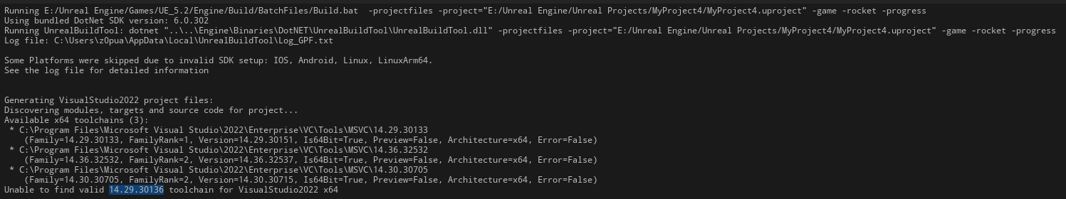 Error while creating c++ project for UE5 - Microsoft Q&A