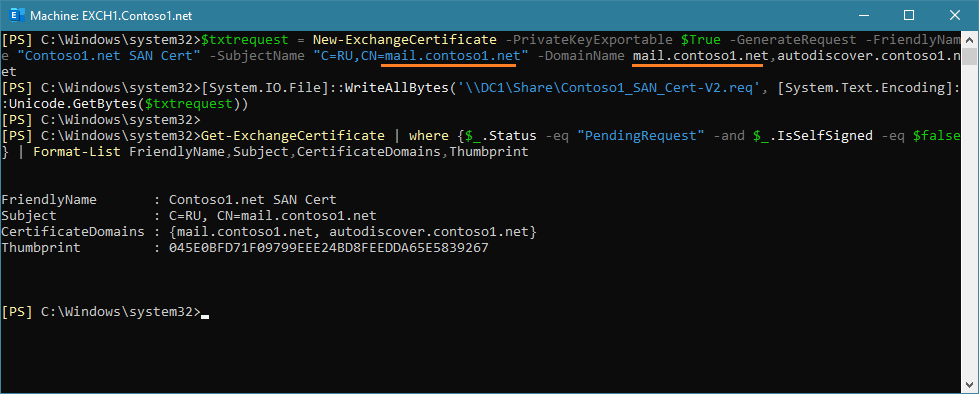 Creating certificates in Exchange Server 2019 CU12 - Microsoft Q&A