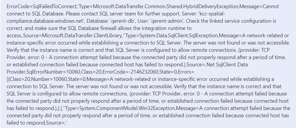 Azure Sql Database Not Accepting Insert From On Prem Database Through 7358