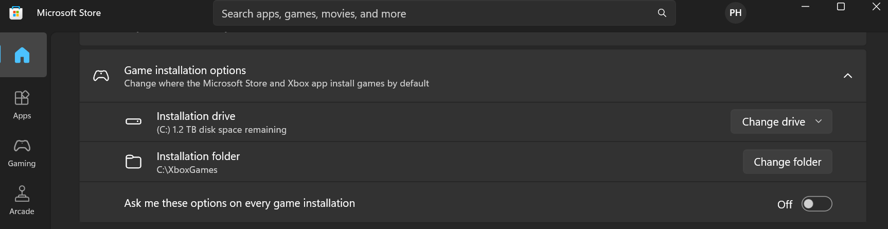 PC Windows 11 - Xbox Game Install Options - Microsoft Q&A