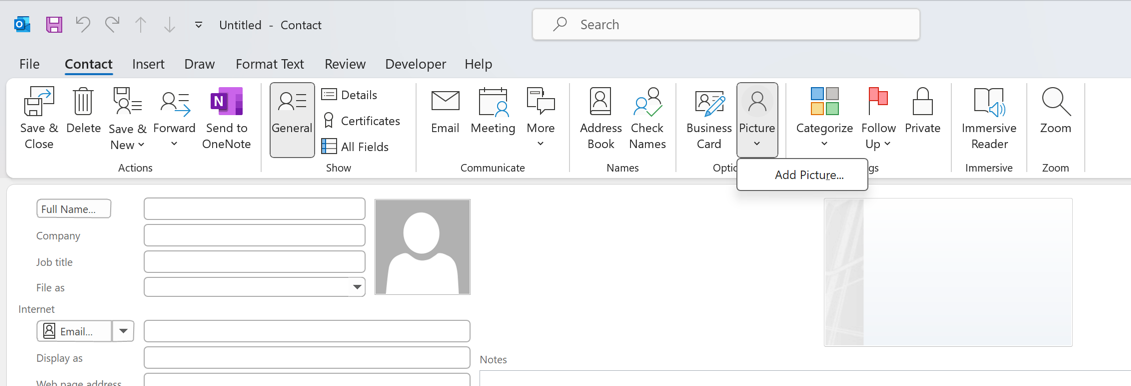 how to add images to Outlook contacts - Microsoft Q&A