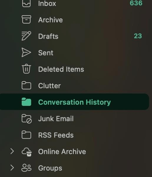 Conversation History folder original in Outlook, or set up by a hacker? - Microsoft Q&A
