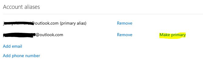 How to add Alias, Remove and Set Primary Alias for Microsoft Account? - Microsoft Q&A