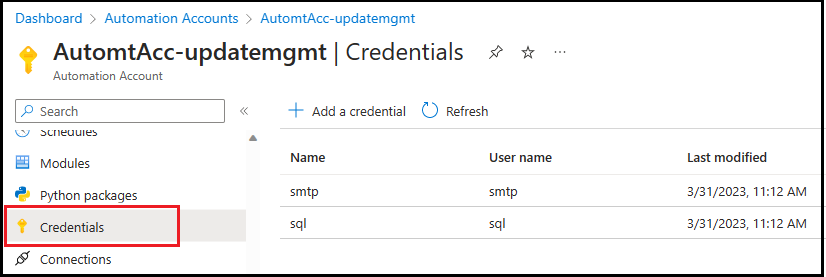 Automation Account Credentials - Microsoft Q&A