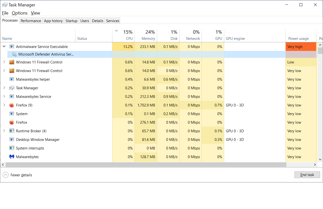 Excessive CPU Usage by Antimalware Service Executable? - Microsoft Q&A