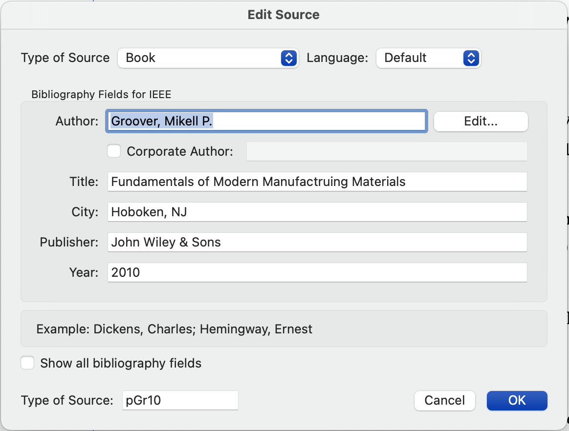 IEEE citation style in MS Word table of references - Microsoft Q&A