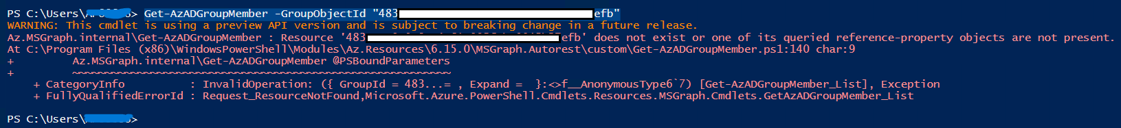 Get-AzADGroupMember not working - Microsoft Q&A