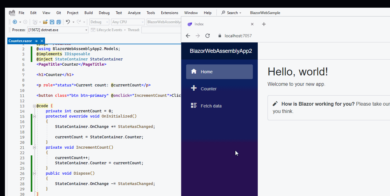 Blazor default template application issue - Microsoft Q&A