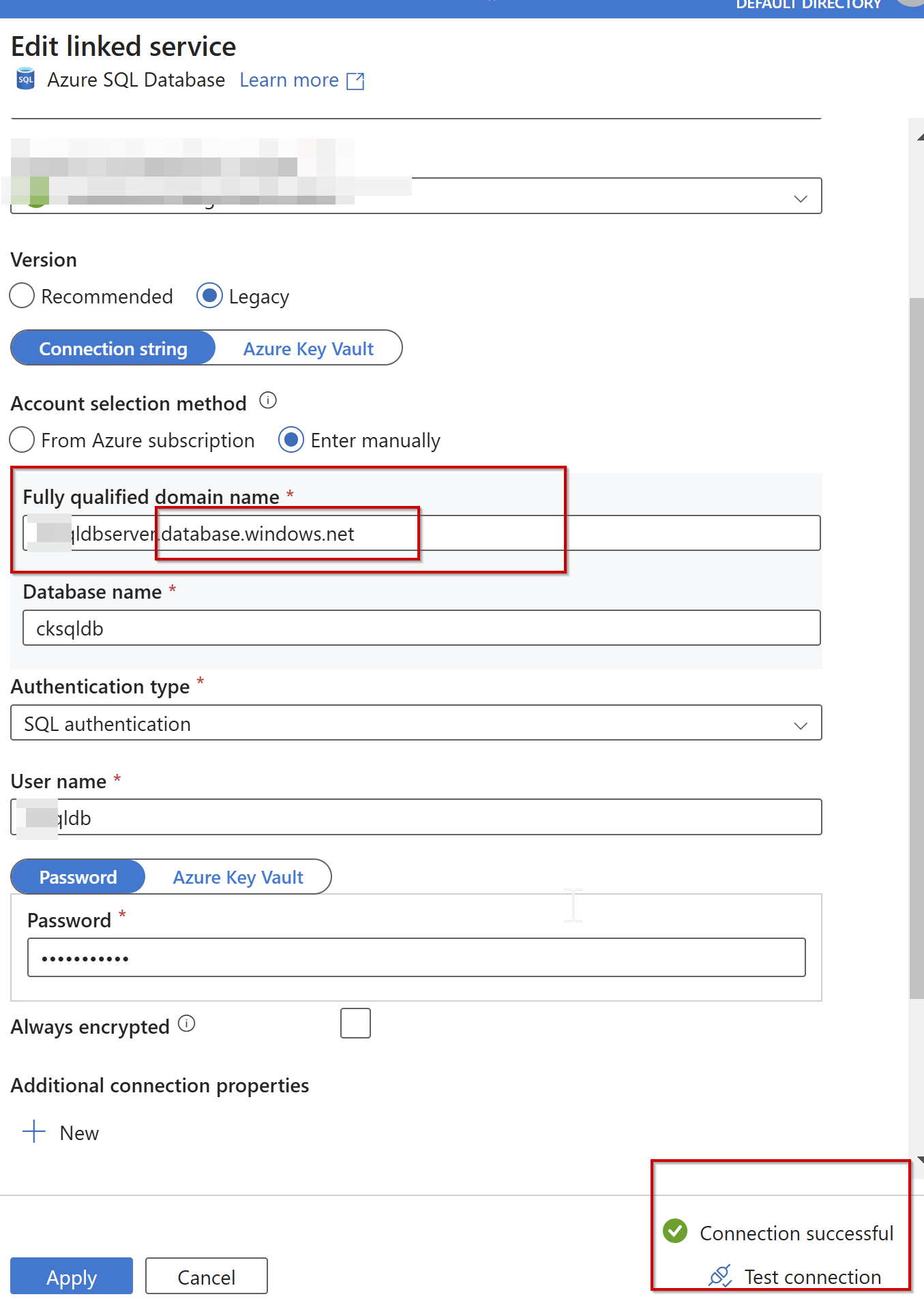 Cannot connect to SQL Database. Please contact SQL server team for ... Cannot connect to SQL Database. Please contact SQL server team for ...