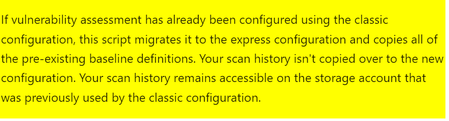Vulnerability Assessment is enabled on this server or one of its ...