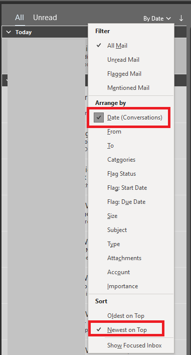 emails appear disorganized today's how to solve - Microsoft Q&A