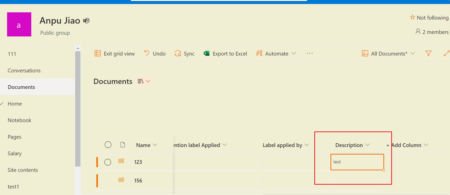 How to add description or tag for a Sharepoint folder? - Microsoft Q&A