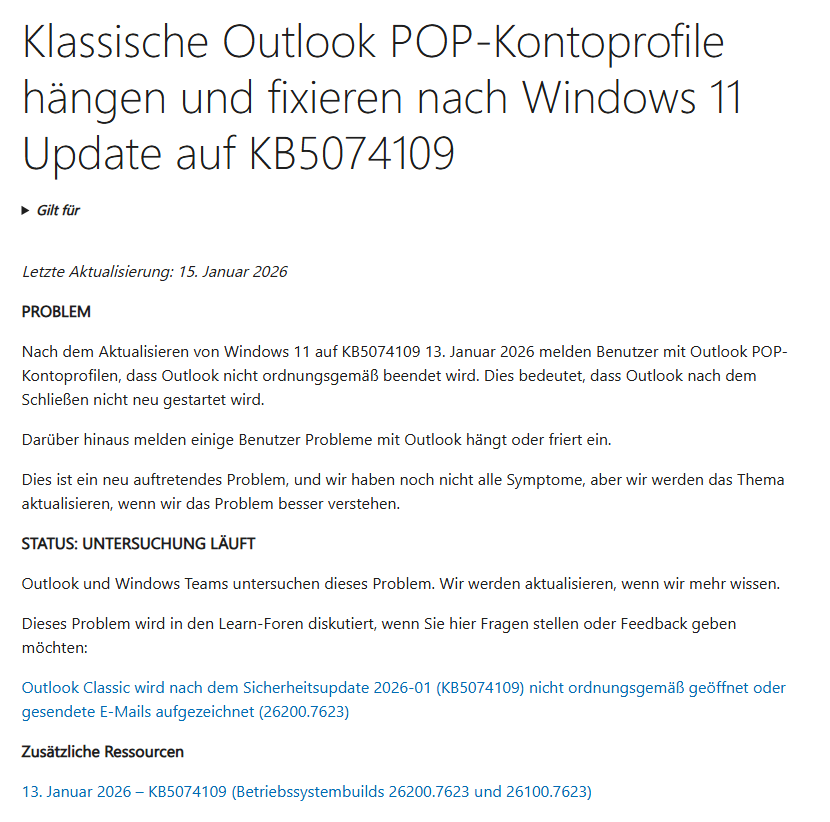 outlook hängt sich immer auf - Microsoft Q&A