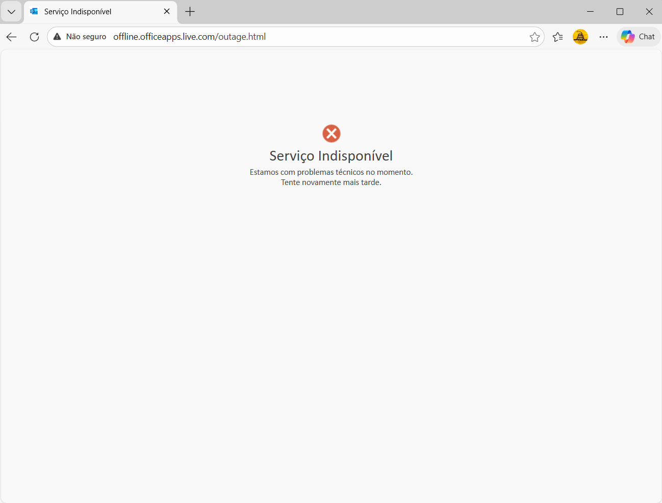 Serviço indisponível ao tentar instalar/registrar o Microsoft Office ...