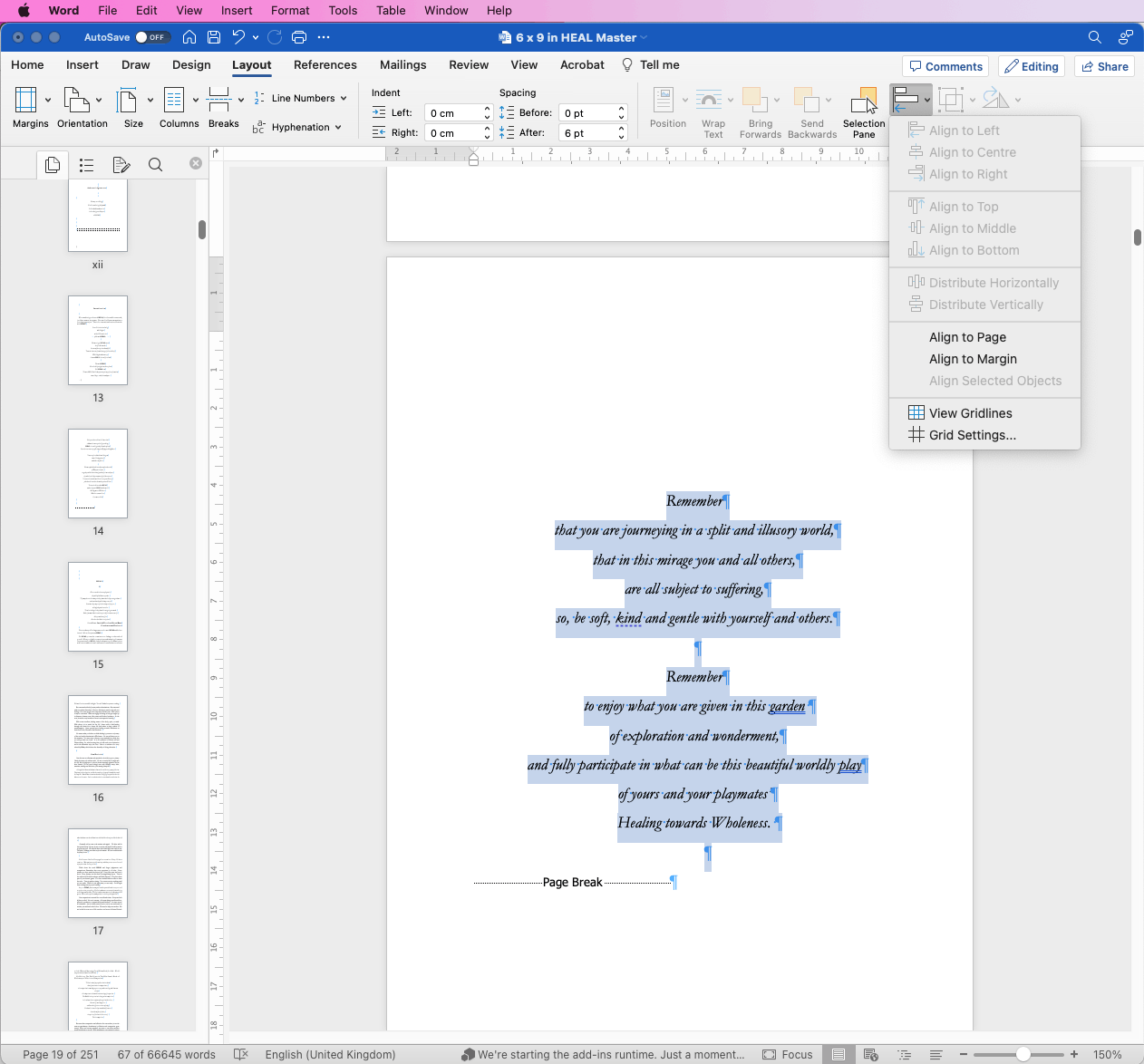 Layout Options are greyed out and unavailable in MS Word - Microsoft Q&A