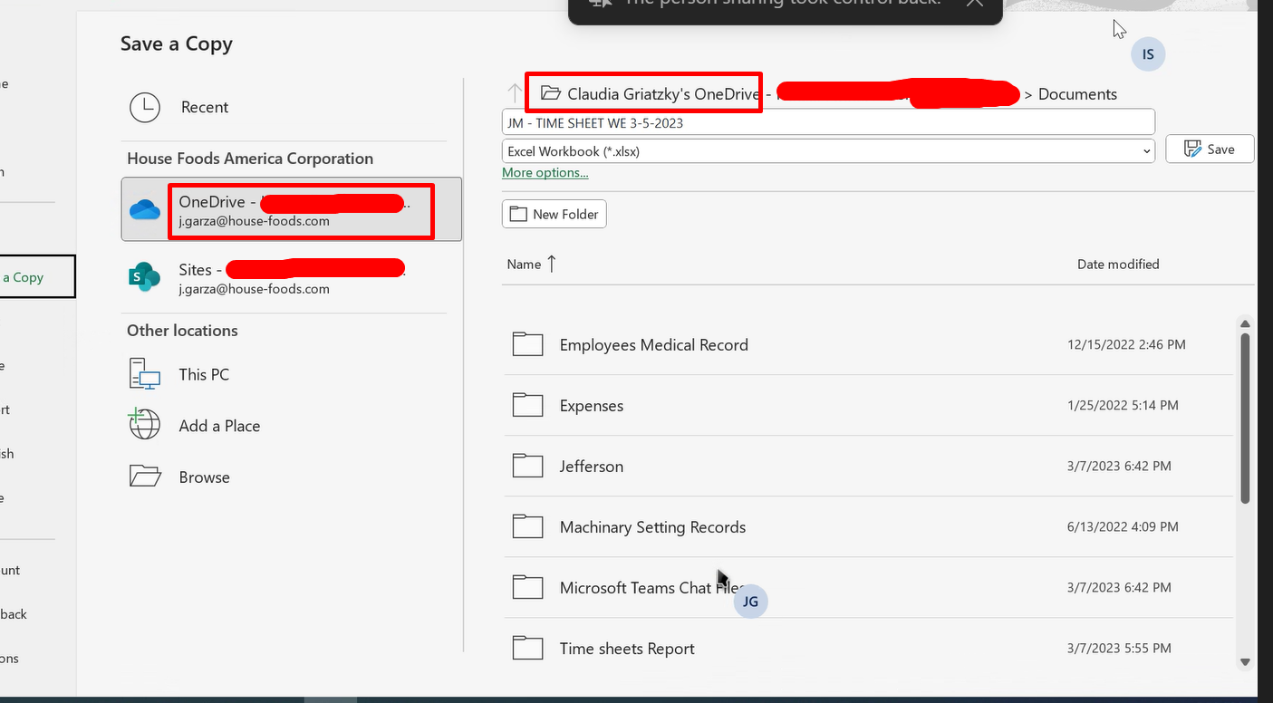 one drive file saving issue - Microsoft Q&A