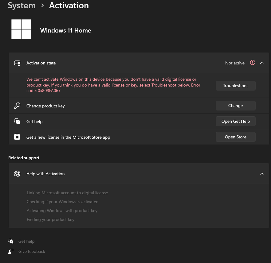 Unable to activate Windows 11 after hardware change - Microsoft Q&A
