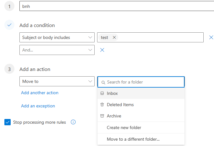 Rule with exact word match in Outlook web - Microsoft Q&A