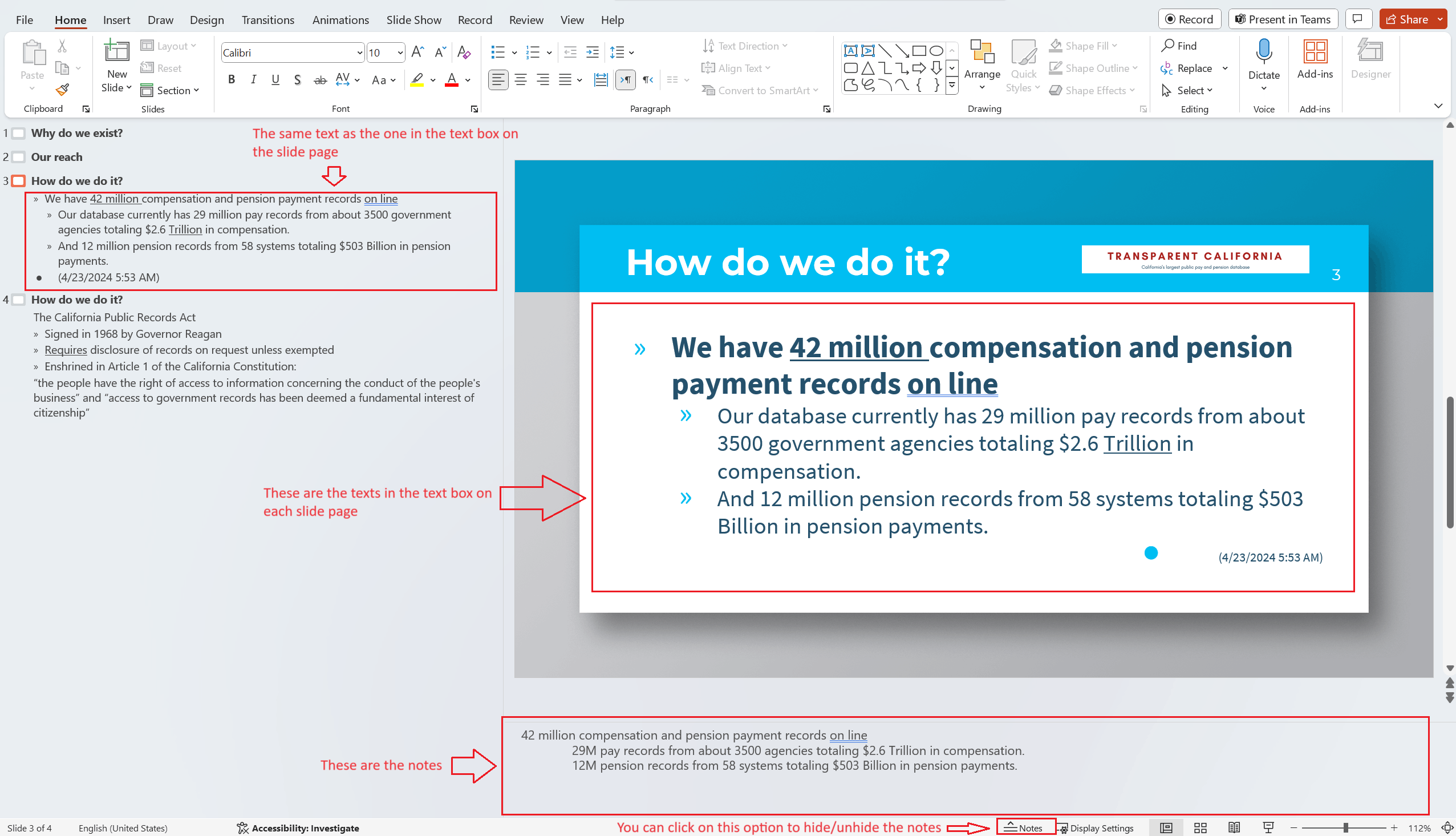 PowerPoint 2021 showing some notes in Outline View but not all - how to ...