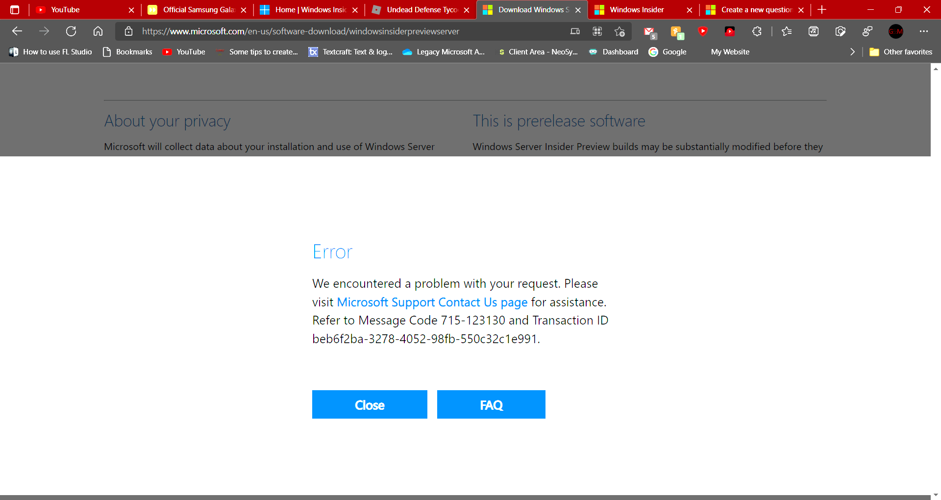 Getting an error when trying to download Windows Server ISO - Microsoft Q&A