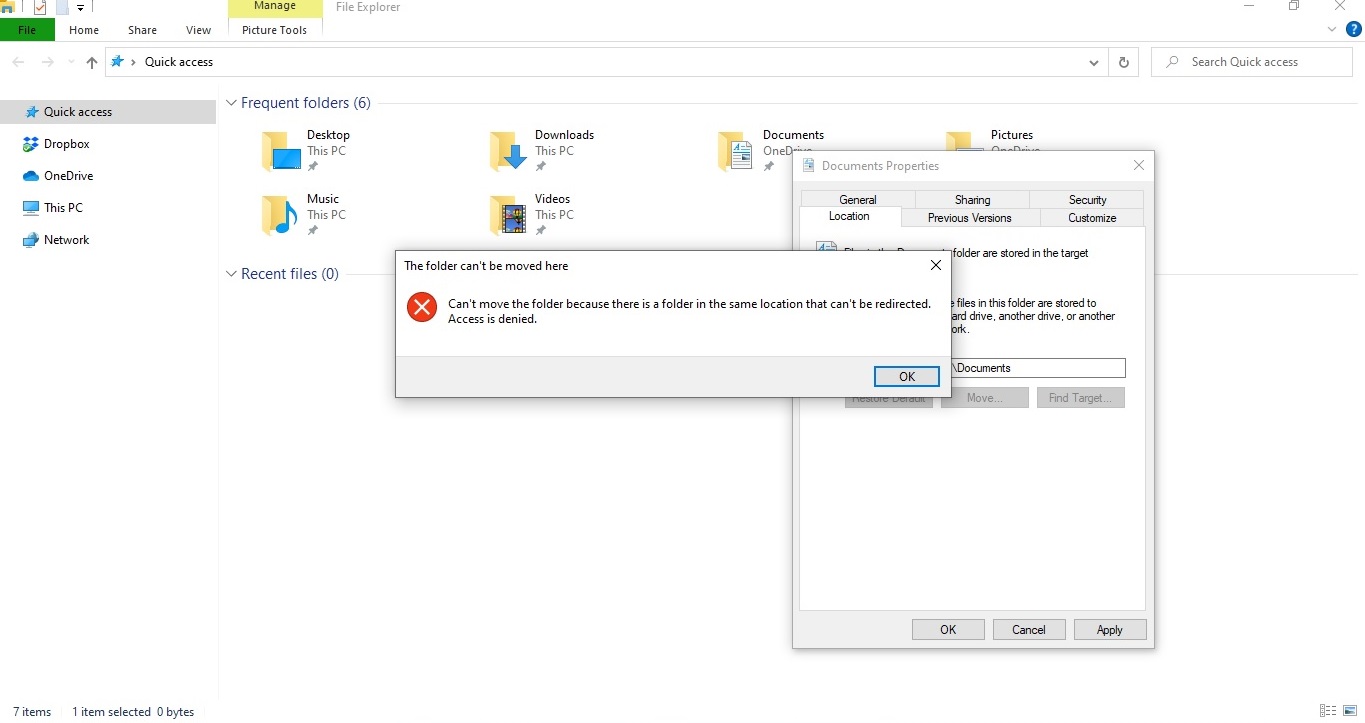 Location of Documents and Pictures folders have moved to OneDrive and I ...