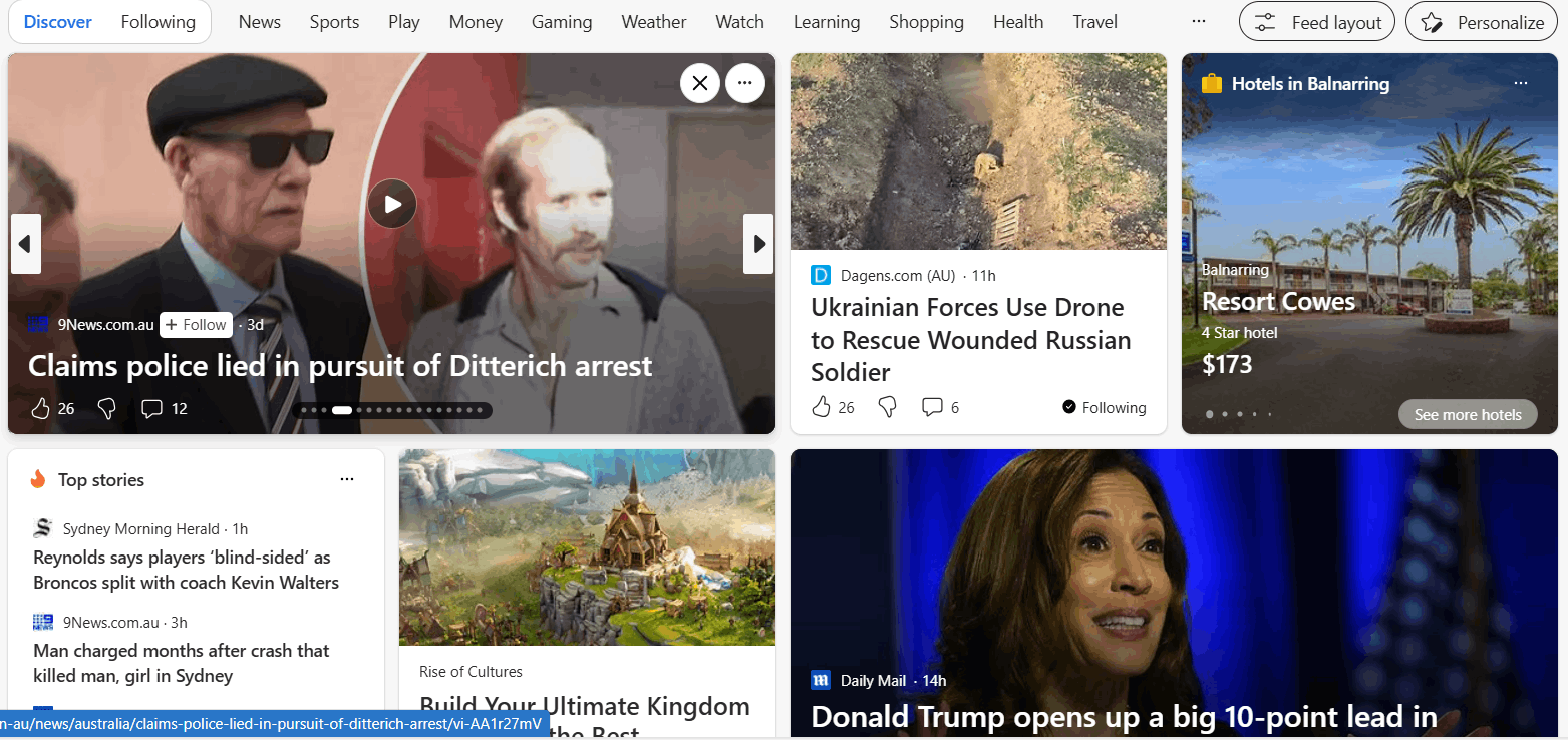 Microsoft Feed not starting when I open Edge. - Microsoft Q&A